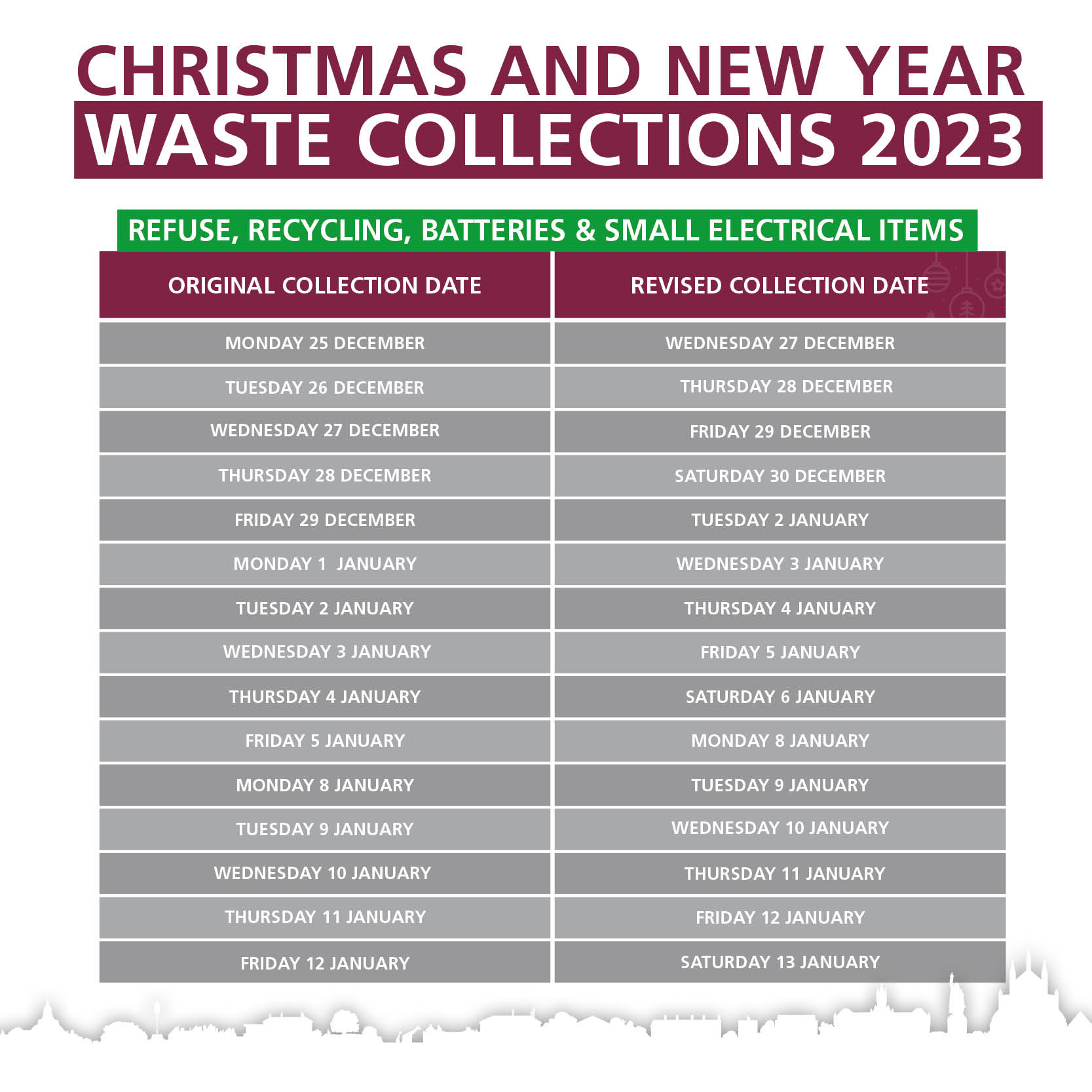 Christmas and New Year information - Winchester City Council